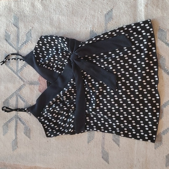 Trixxi | Tops | Trixxi Black White Polkadot Spaghetti Strap Top | Poshmark